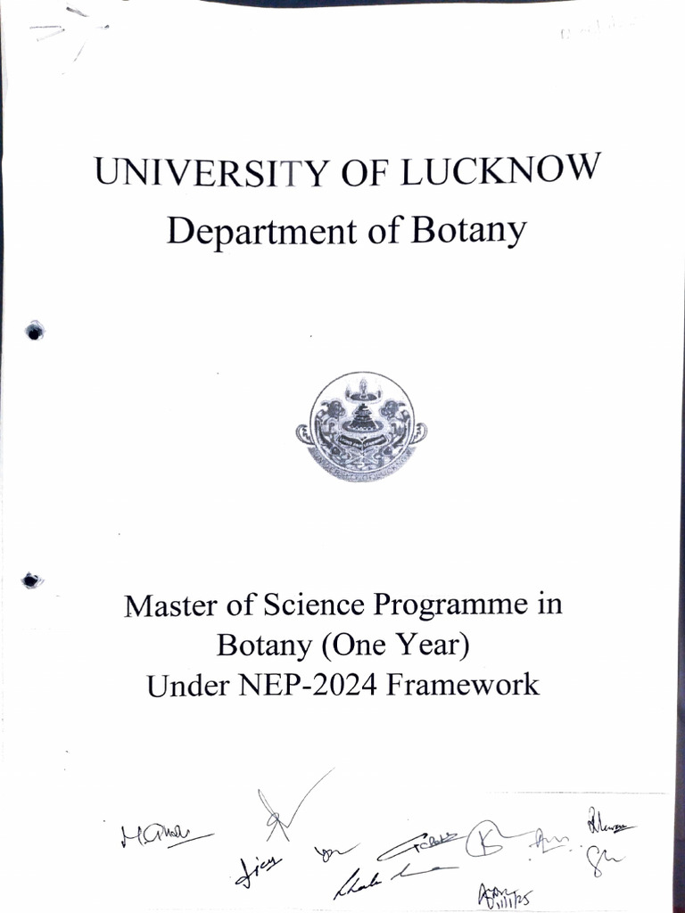 MSc Botany Syllabus - Lucknow University | PDF | Soil | Chromosome