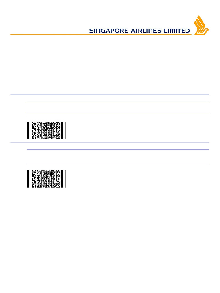 Ticket Receipt for Flight SQ 469 | PDF