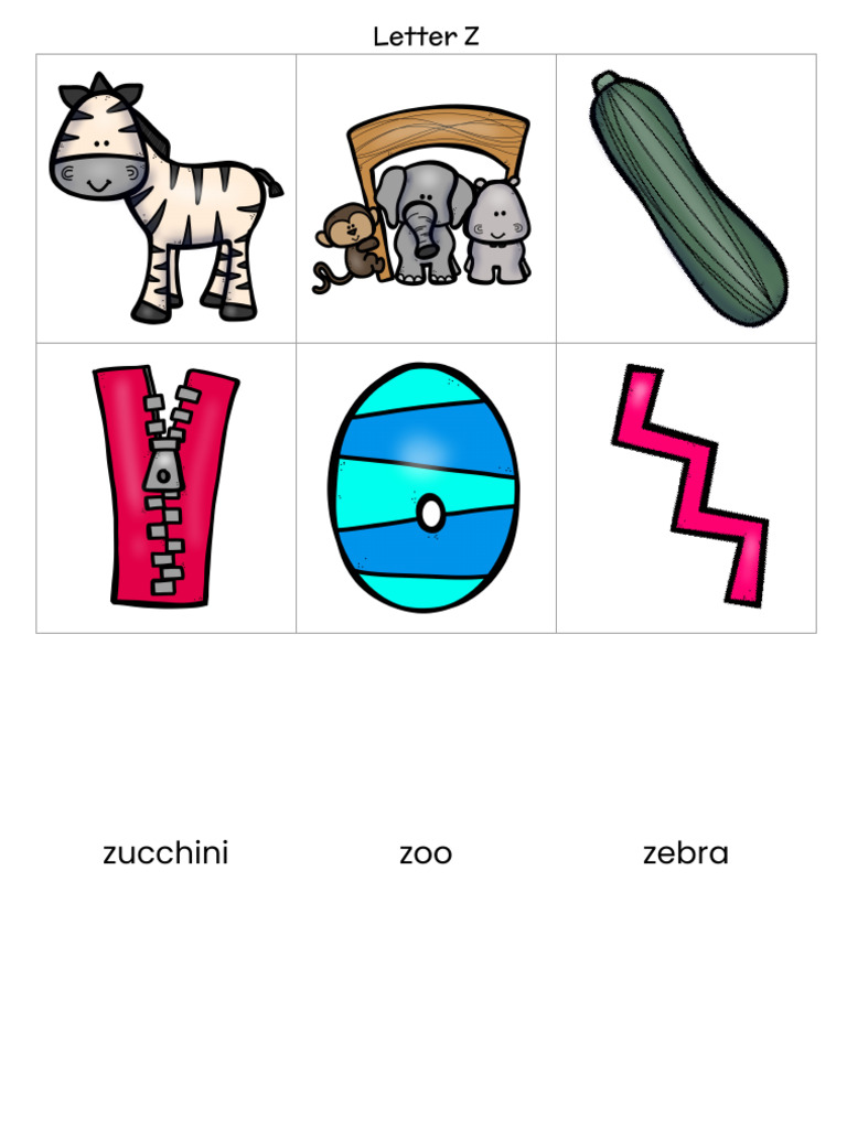 Picture Cards For Letter Z.PPTX 1 | PDF
