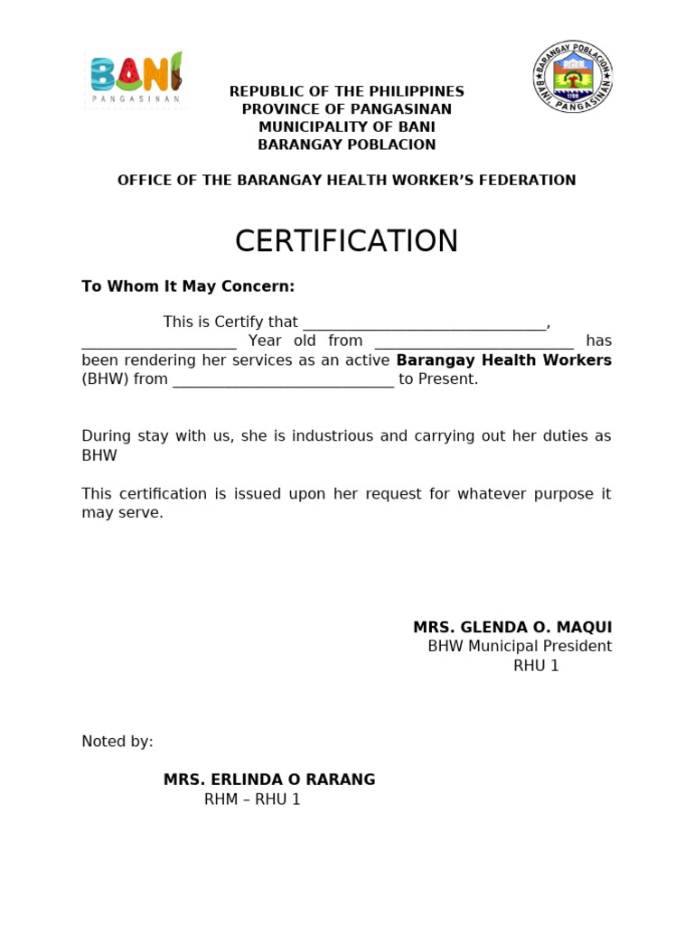 Bhw Certification | PDF