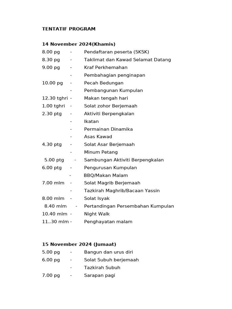 Tentatif | PDF