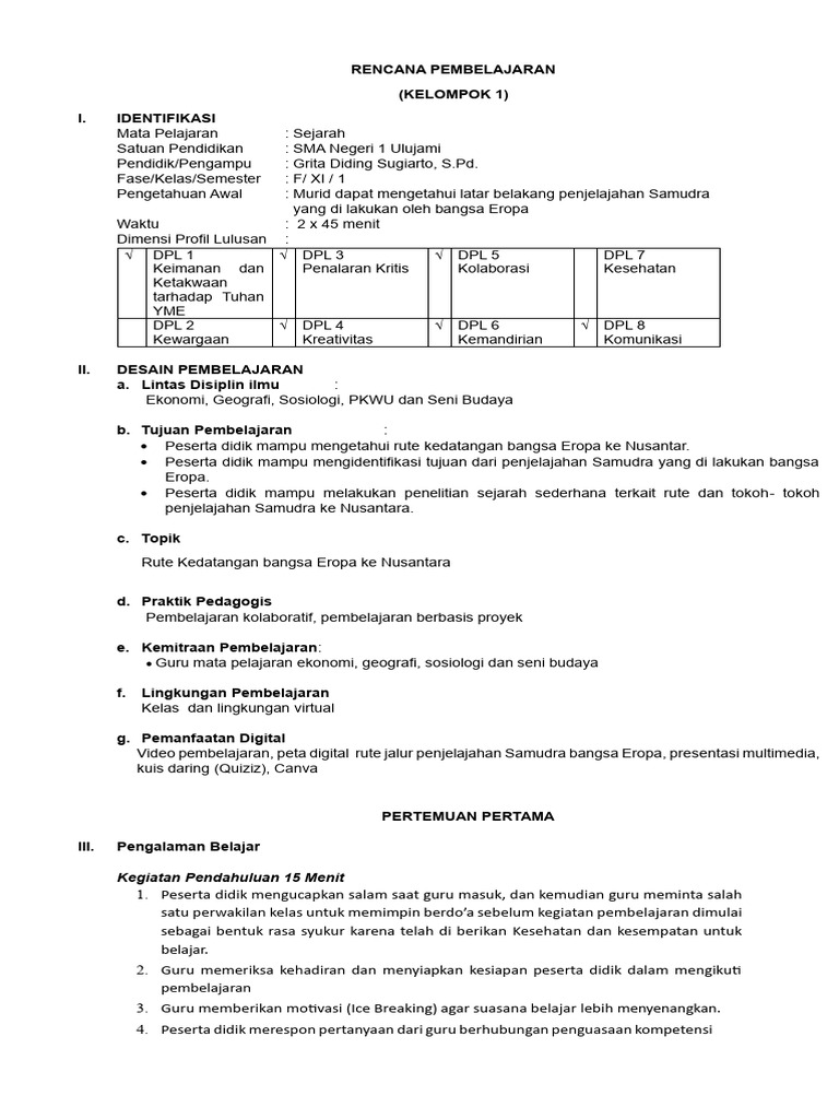 PRR Grita Pembelajaran Mendalam | PDF