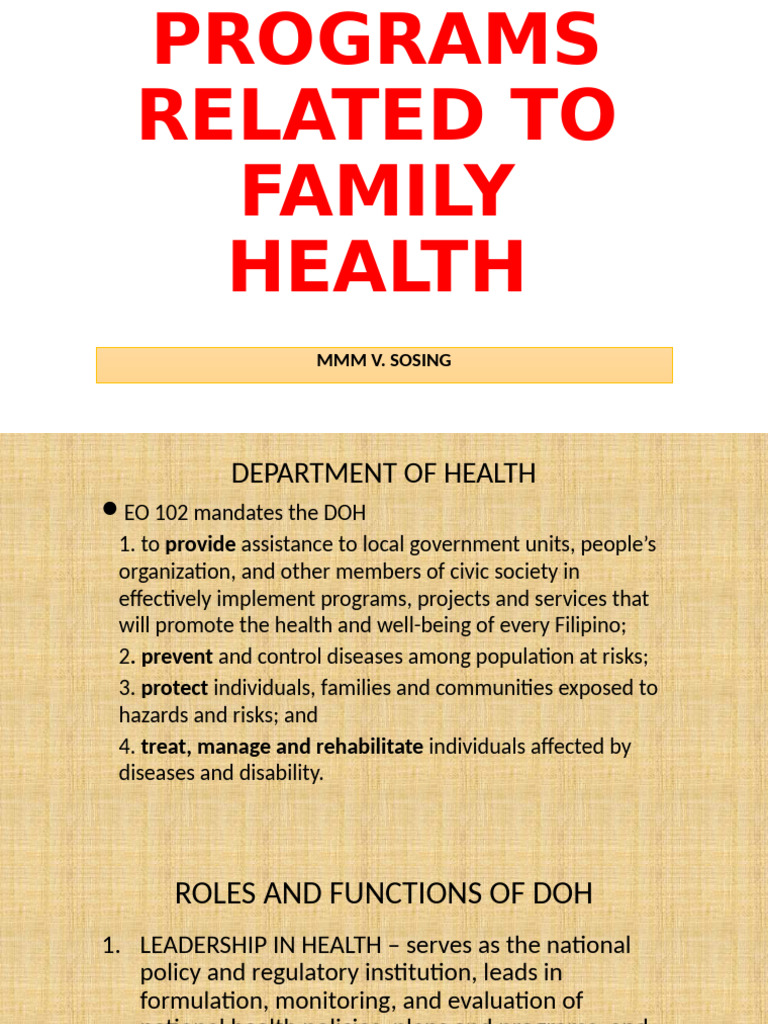 Module 08 Unit IV. e Chn - Doh Programs - For Health Care Delivery ...