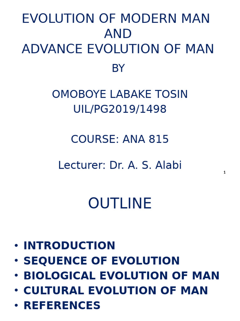 Evolution of Modern Man Omoboye-1 | PDF | Homo | Human Evolution