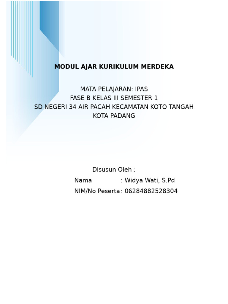 Modul ajar_WIDYA WATI_06284882528304 (1) | PDF