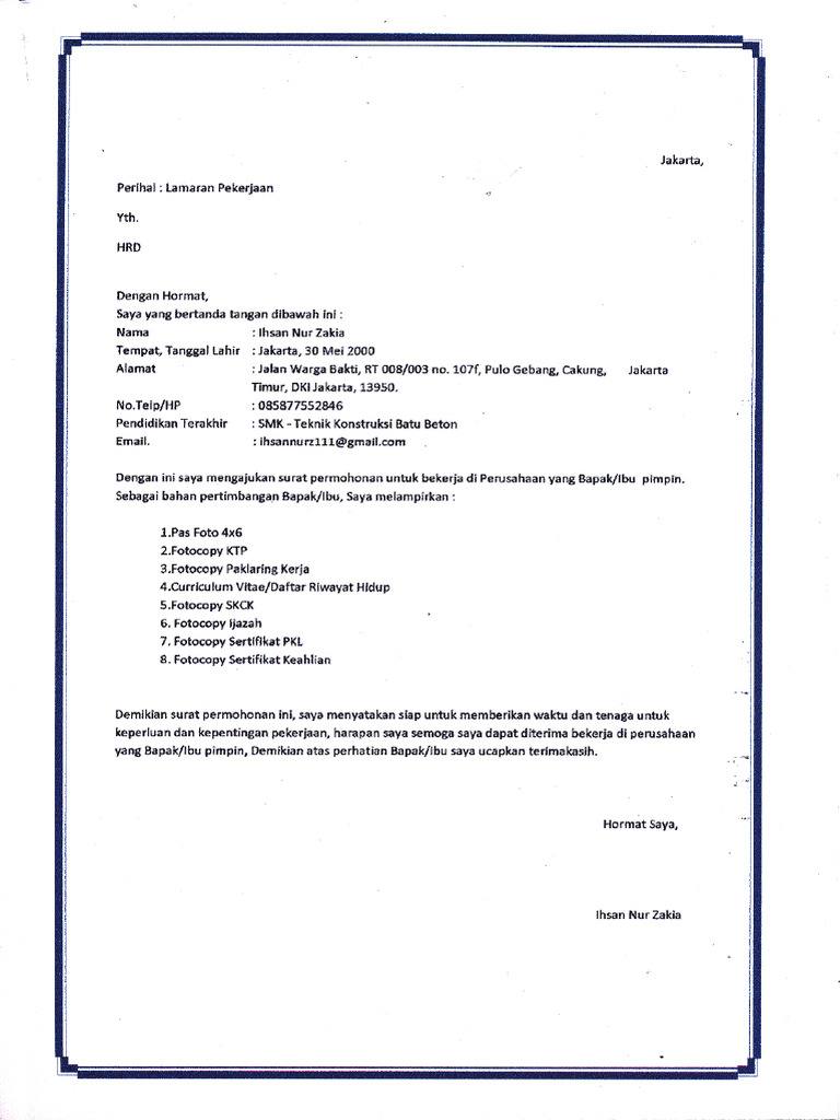 Surat Lamaran | PDF