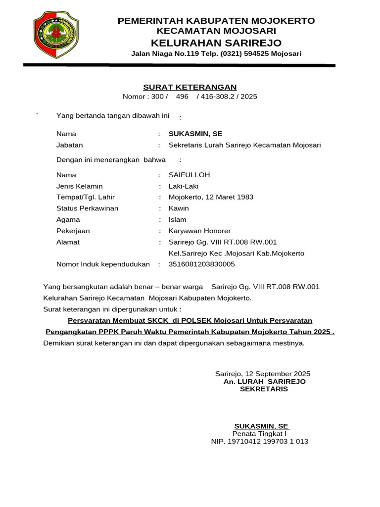 Skck Format Terbaru | PDF