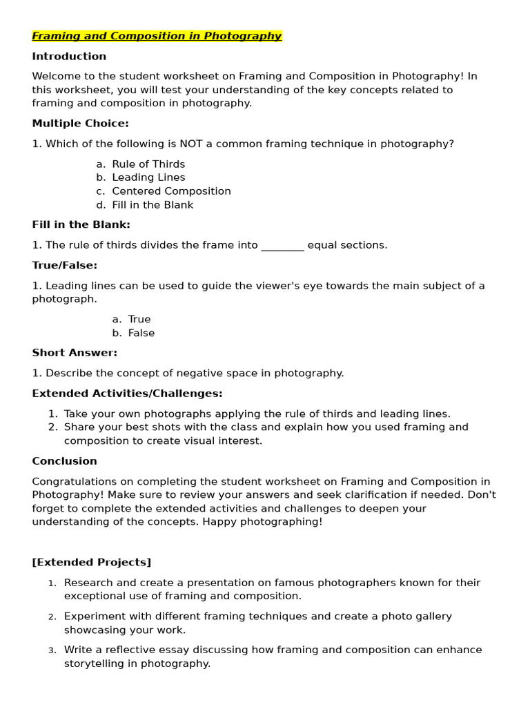 ICT 4 Photography and Video Editing | PDF | Camera Lens | Camera