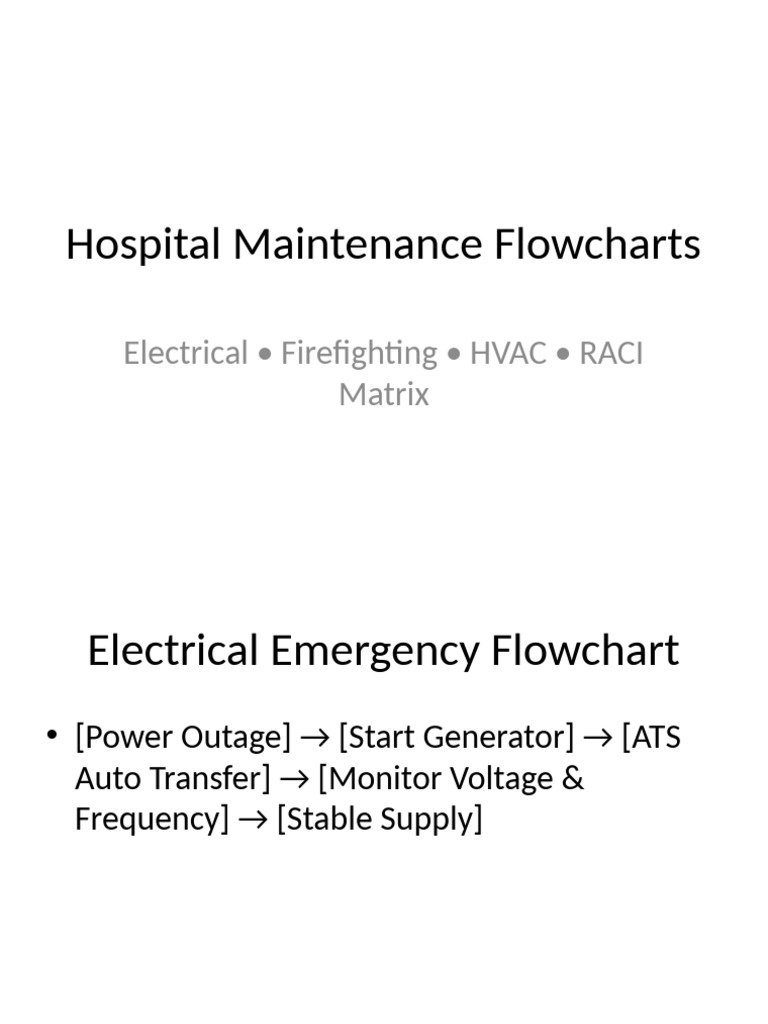 Hospital Maintenance Flowcharts | PDF