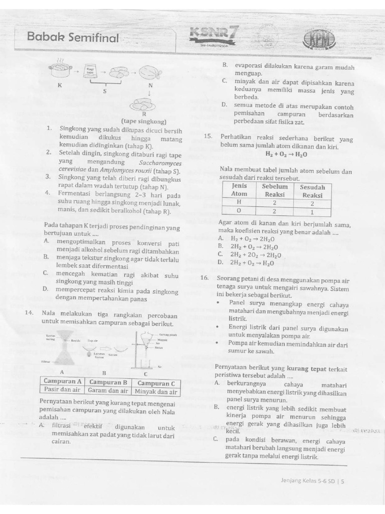 Semifinal KSNR 5 - 6 Tahun 2025 - 5 001 | PDF