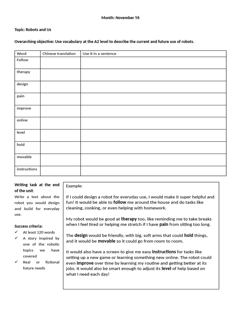 Y6 October Knowledge Organizer | PDF