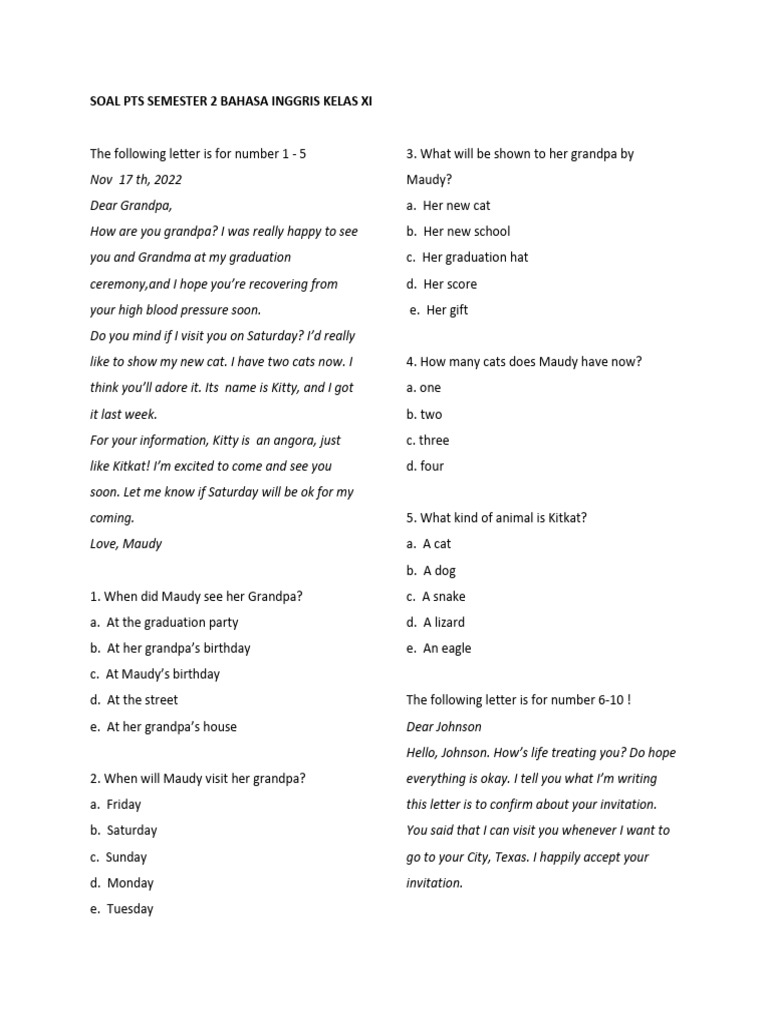 English Exam Questions for Class XI | PDF | Zoo