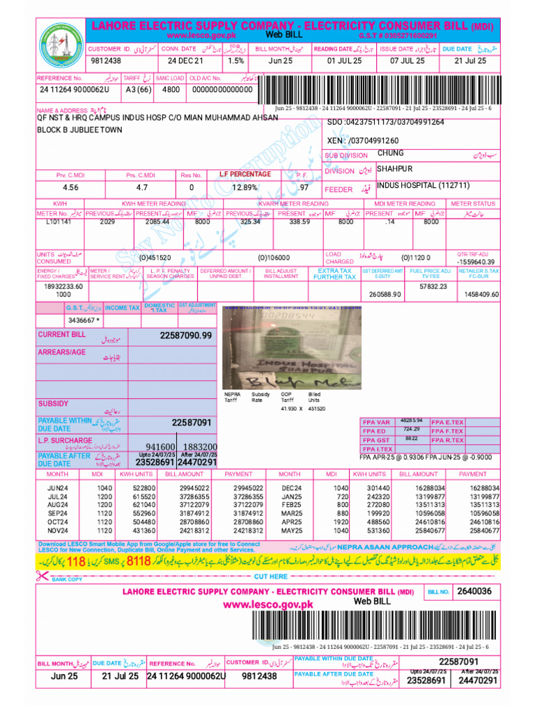 Web Bill Summary for June 2025 | PDF
