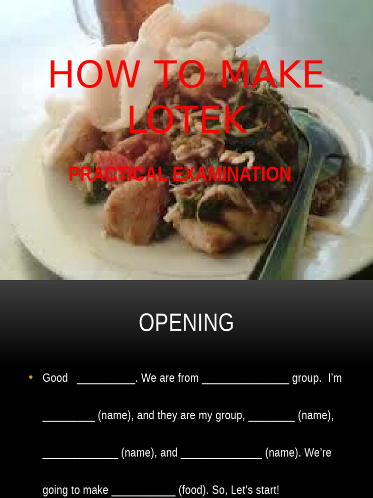 How to Make Lotek: A Simple Recipe | PDF