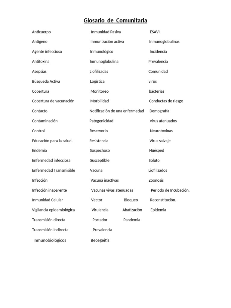 Glosario de Comunitaria | PDF