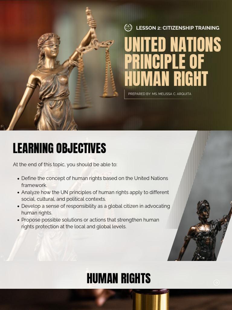 II. CITIZENSHIP TRAINING C. (UN Principle of Human Right) | PDF | Human ...