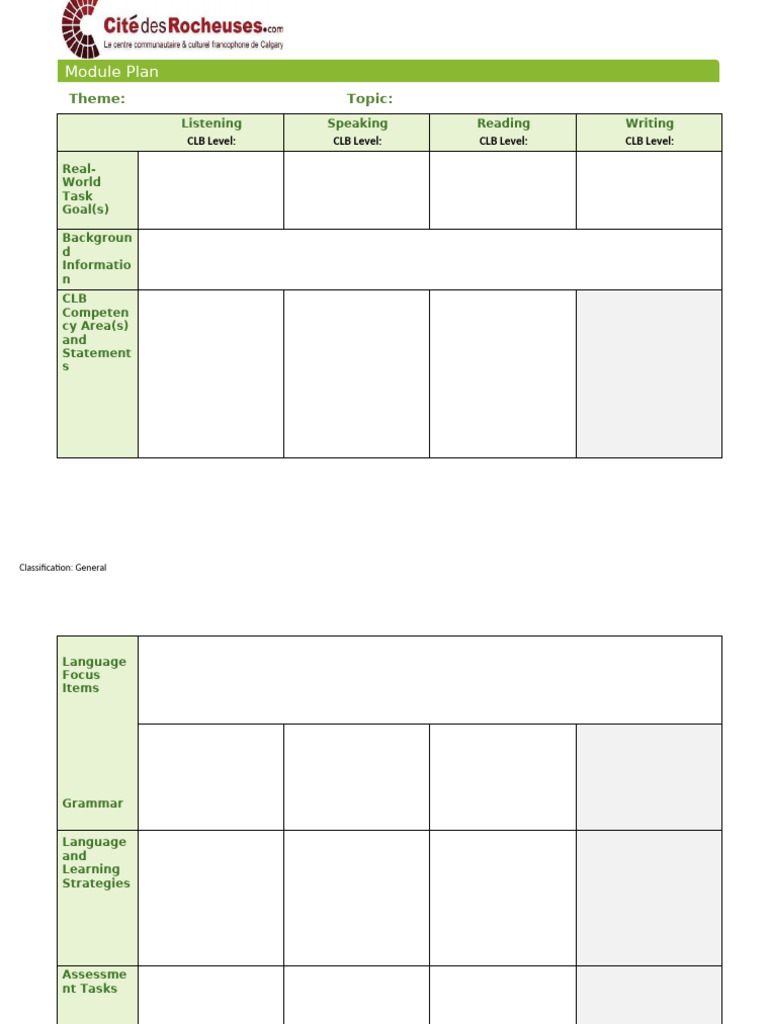Module Plan Template | PDF