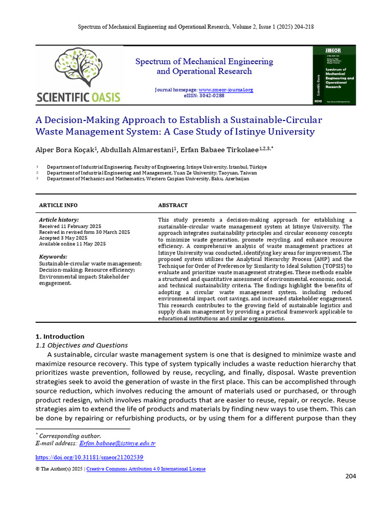 Sustainable Circular Waste Management System | PDF | Waste Management ...