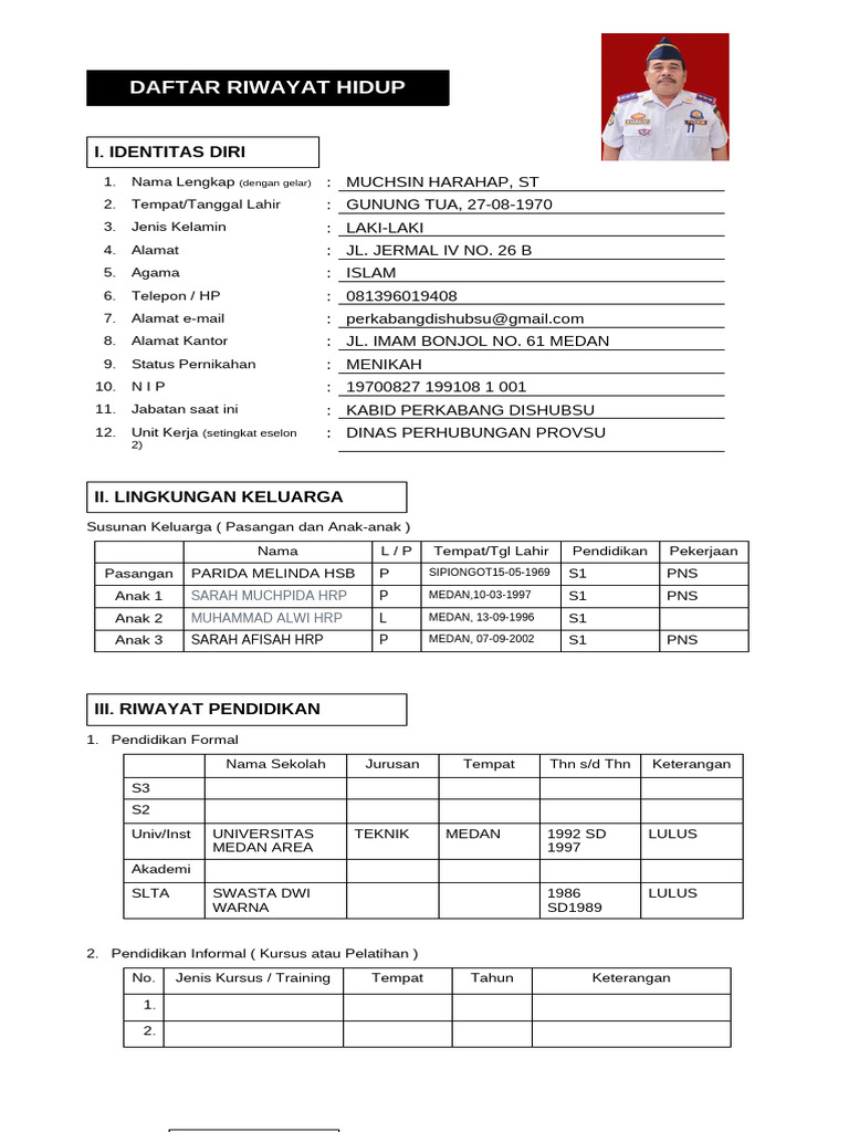 Form Daftar Riwayat Hidup 2 | PDF