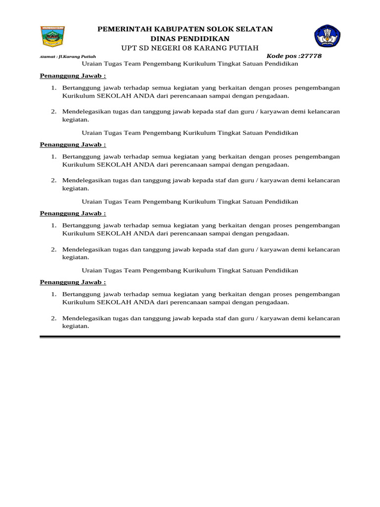 Urain Tugas Pengembangan Kurikulum | PDF