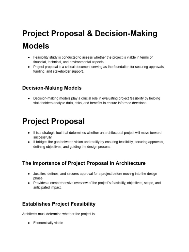 Project Proposal & Decision-Making Models | PDF | Green Building | Natural Environment
