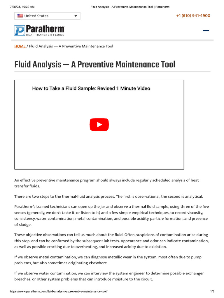 Fluid Analysis - A Preventive Maintenance Tool | PDF