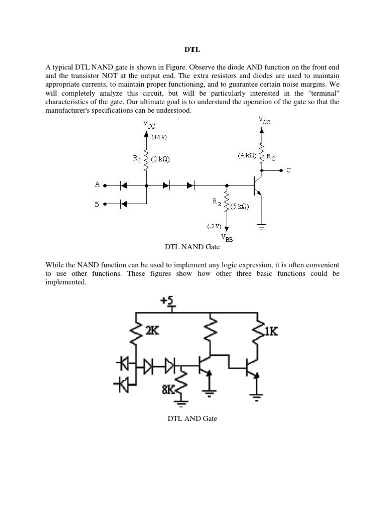 DTL & TTL Based Logic Gates | PDF | Logic Gate | Semiconductors