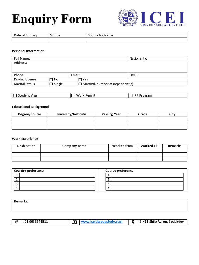 Enquiry Form | PDF
