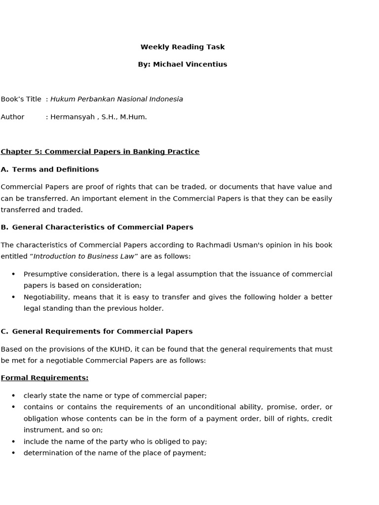 Surat Berharga Dan Warkat Perbankan | PDF | Securities (Finance ...