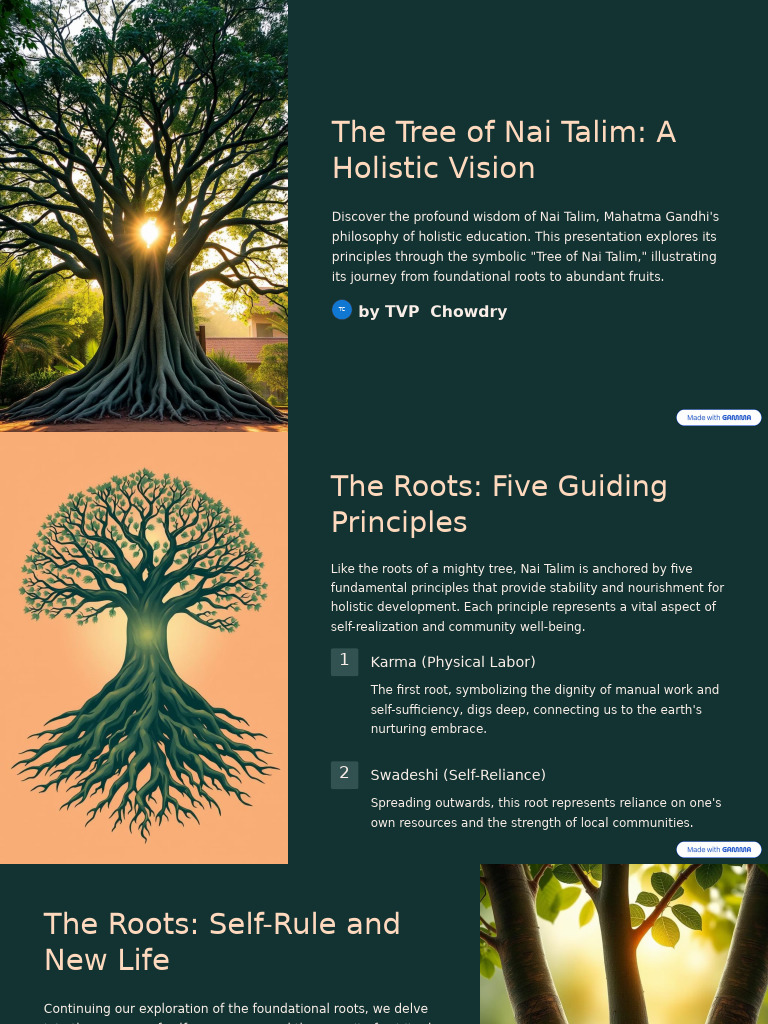 The Tree of Nai Talim A Holistic Vision | PDF | Wisdom | Well Being
