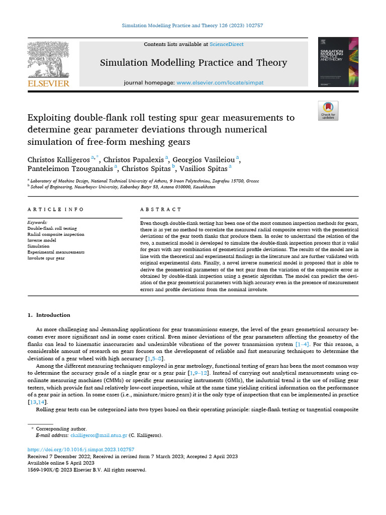 Simulation Modelling Practice and Theory | PDF | Gear | Computer Simulation