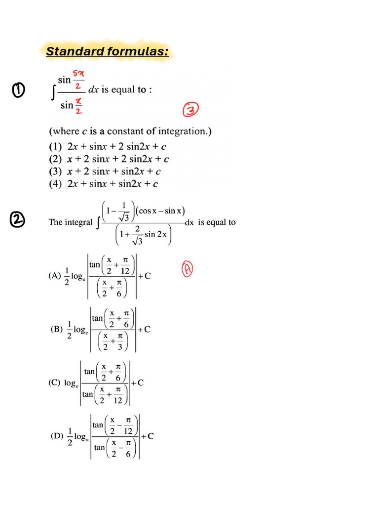 Indefinite PYQ (DPP) | PDF