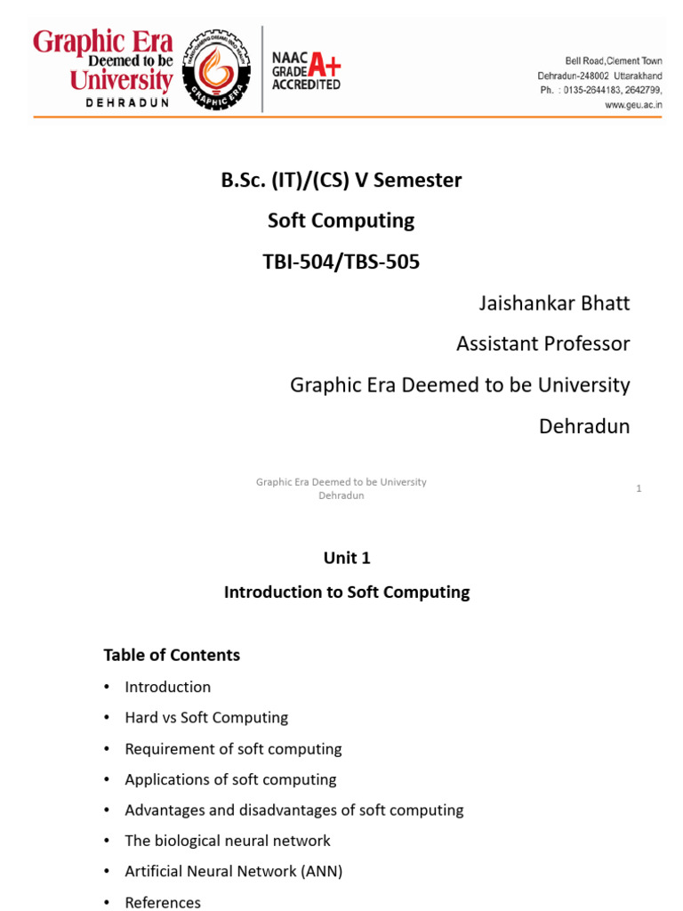 Soft Computing Unit 1 Study Material | PDF | Neuron | Axon