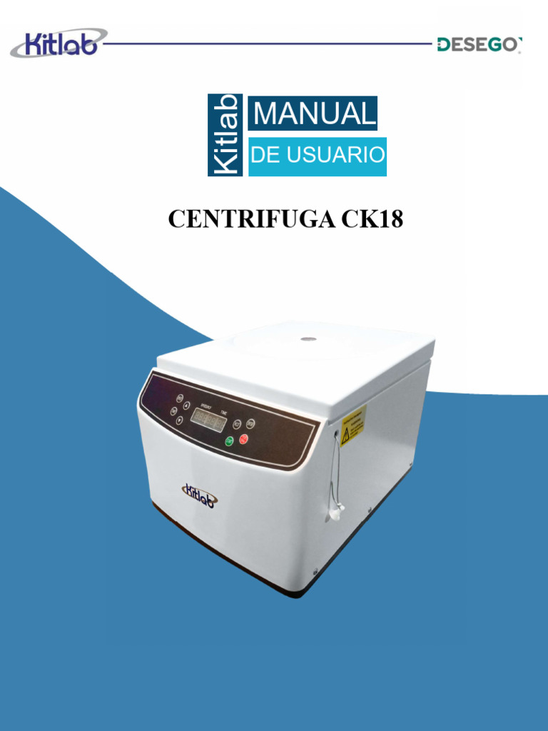 Manual de Usuario Centrífuga CK18 | PDF | Centrífugo