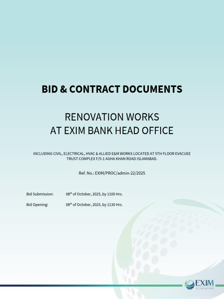 EXIM Bank Renovation Bid Invitation | PDF | Joint Venture ...