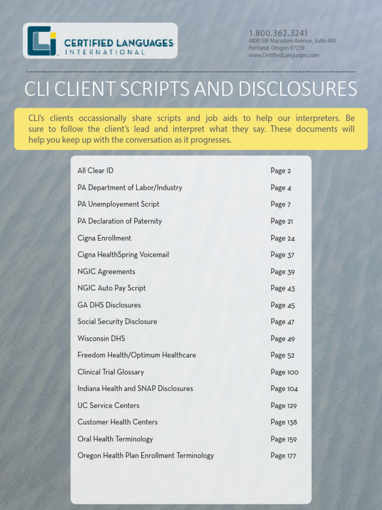 CLI Client Scripts v1 2020 JK | PDF | Unemployment Benefits | Employment