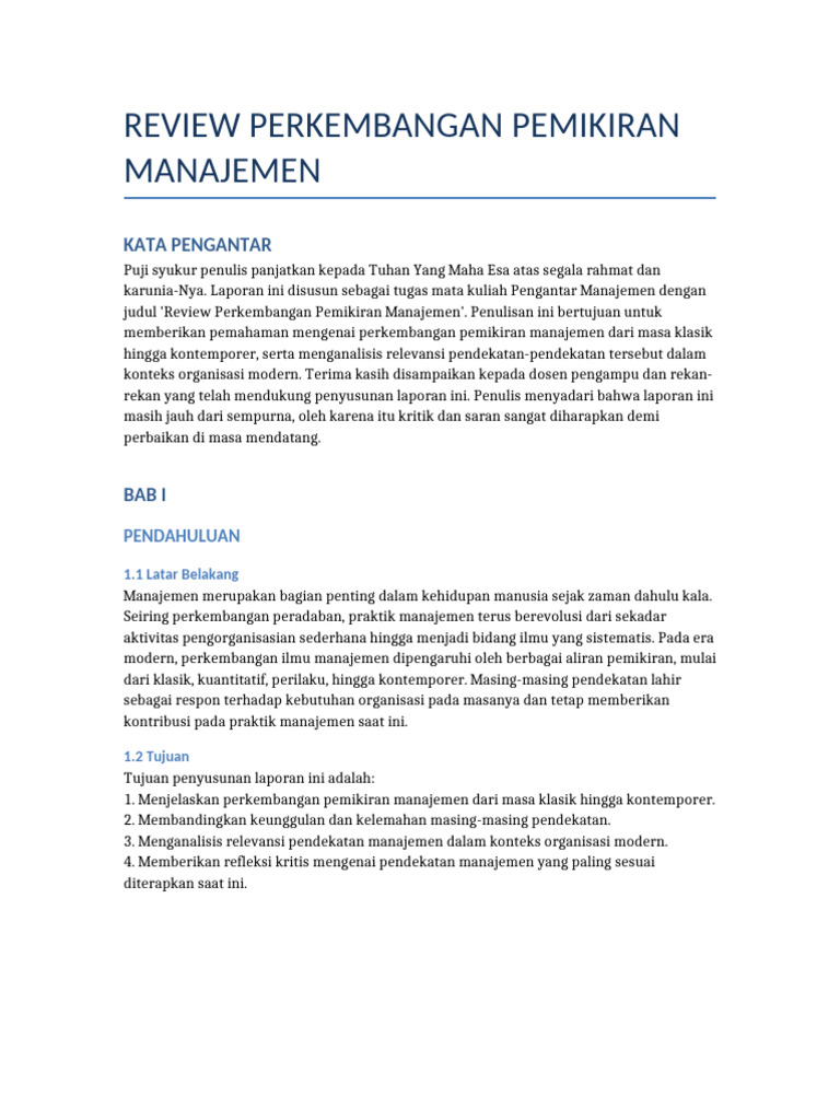 Review Manajemen Ringkas | PDF