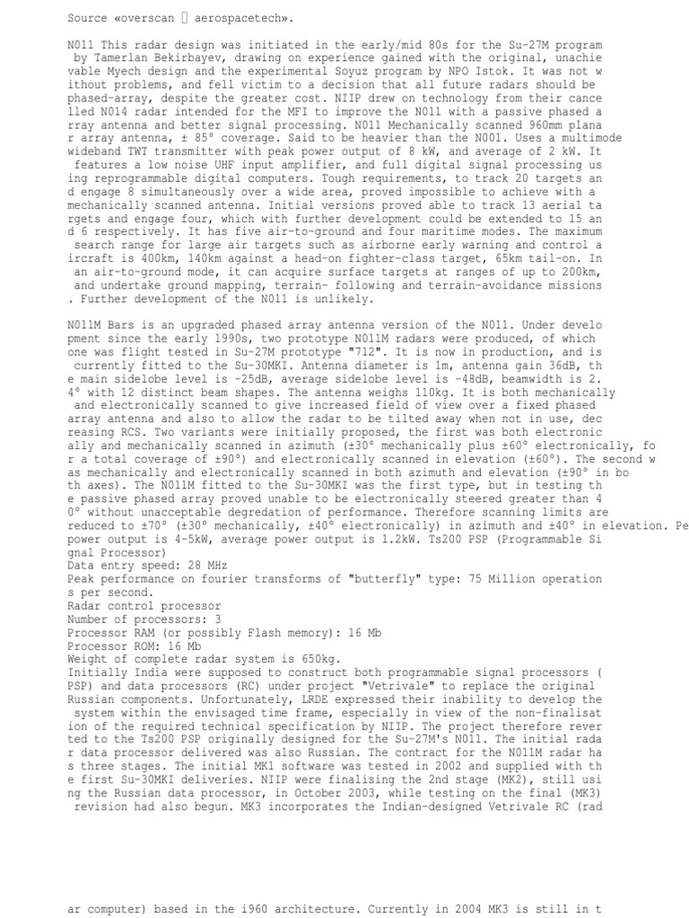N011, M Radar | PDF | Wireless | Radio Technology