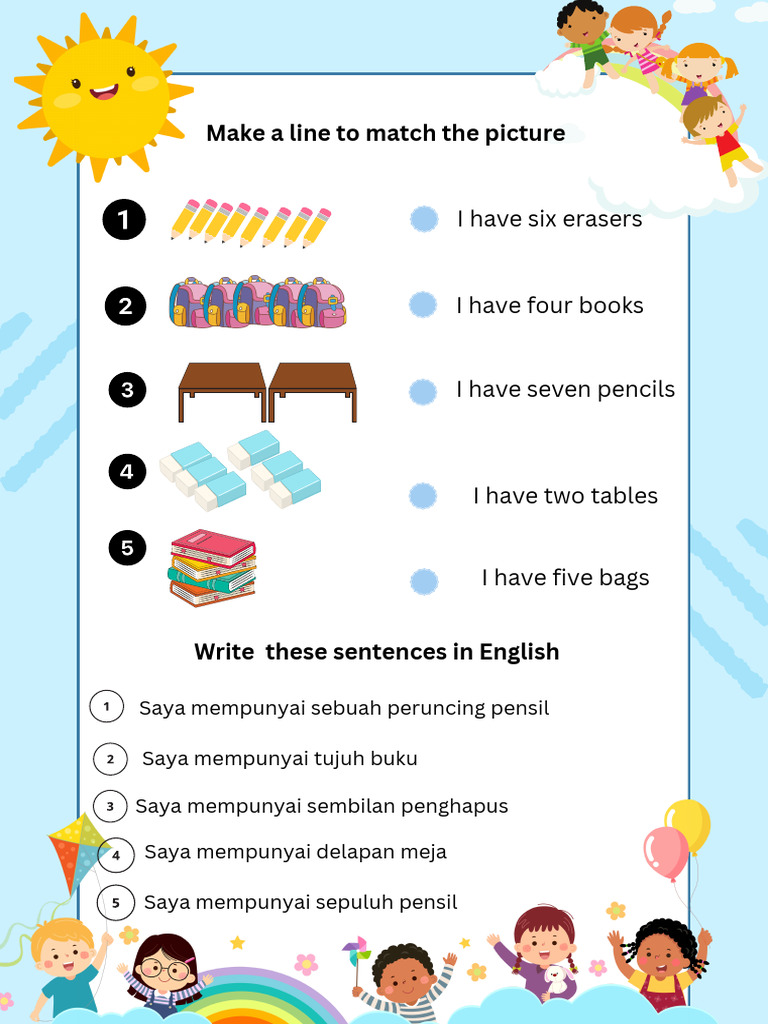 English Sentences Matching Exercise | PDF