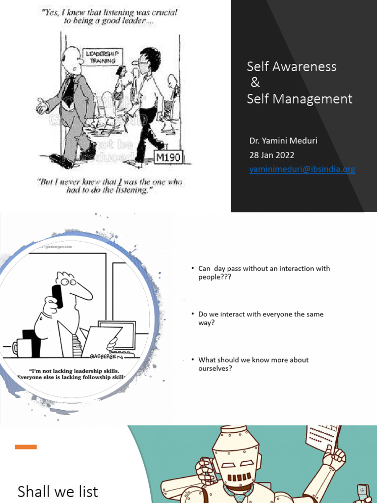Self Awareness & Self Management | PDF