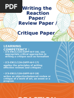 Movie Reaction Paper Template | PDF | Cinematography