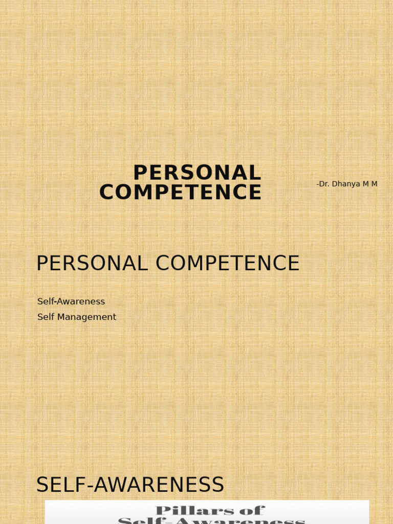 EI Framework - Personal Competence | PDF