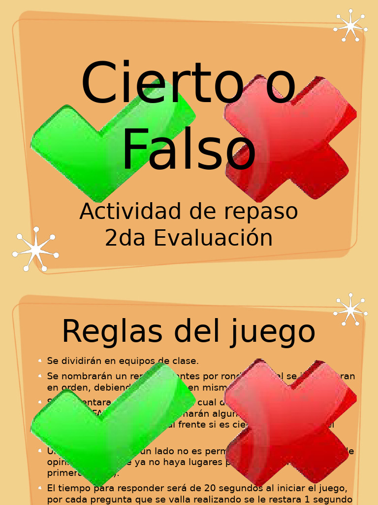 Actividad de Repaso 2da Evaluación Cierto o Falso EBICuanti 2023 | PDF ...