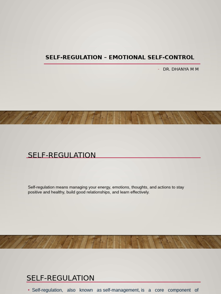 Mastering Emotional Self-Regulation | PDF