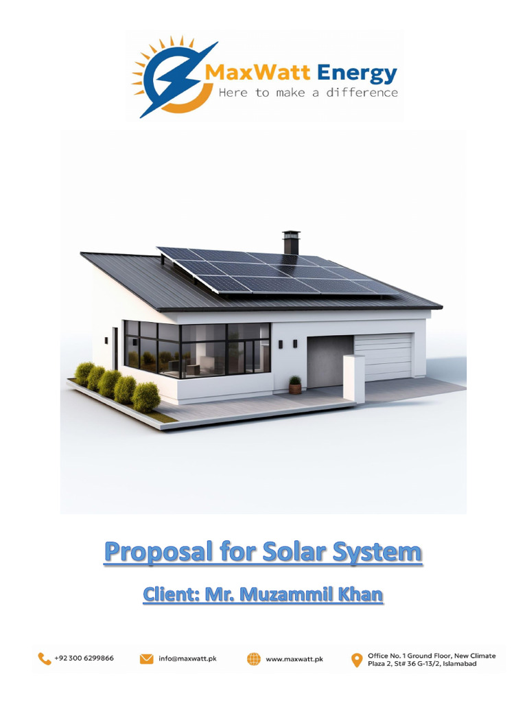 MR Muzammil Khan 10 KW Grid Tied Solar System Proposal (With 15 KW Inverter) | PDF | Power ...