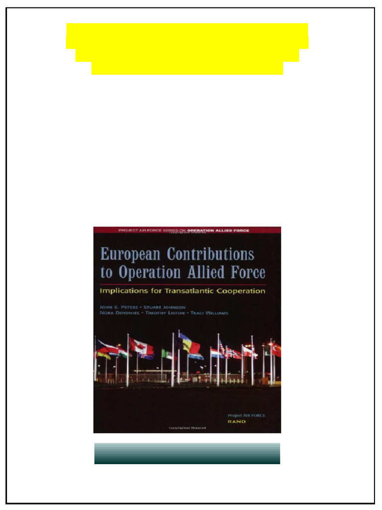 European Contributions to Operation Allied Force Implications for ...