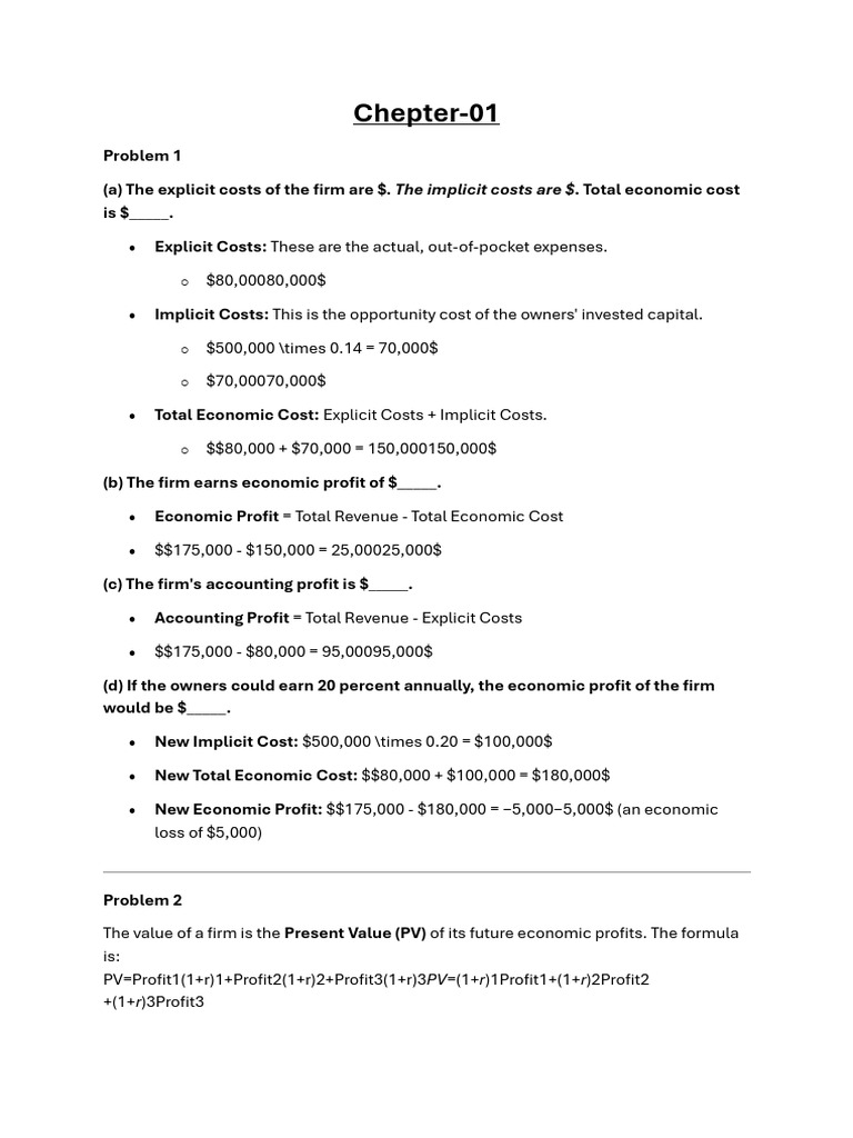 Economics Chapter Problem Solution | PDF | Demand | Economic Equilibrium