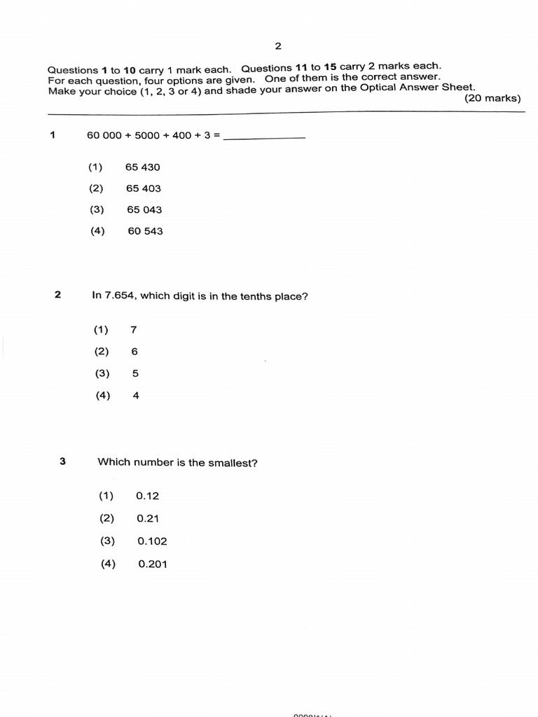 2021 Maths PSLE Paper | PDF