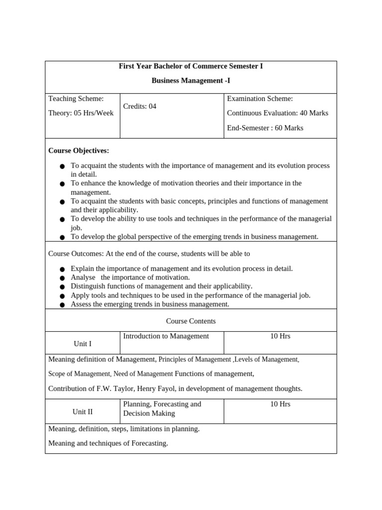 Business Management BCOM 1st Year | PDF | Leadership | Motivation