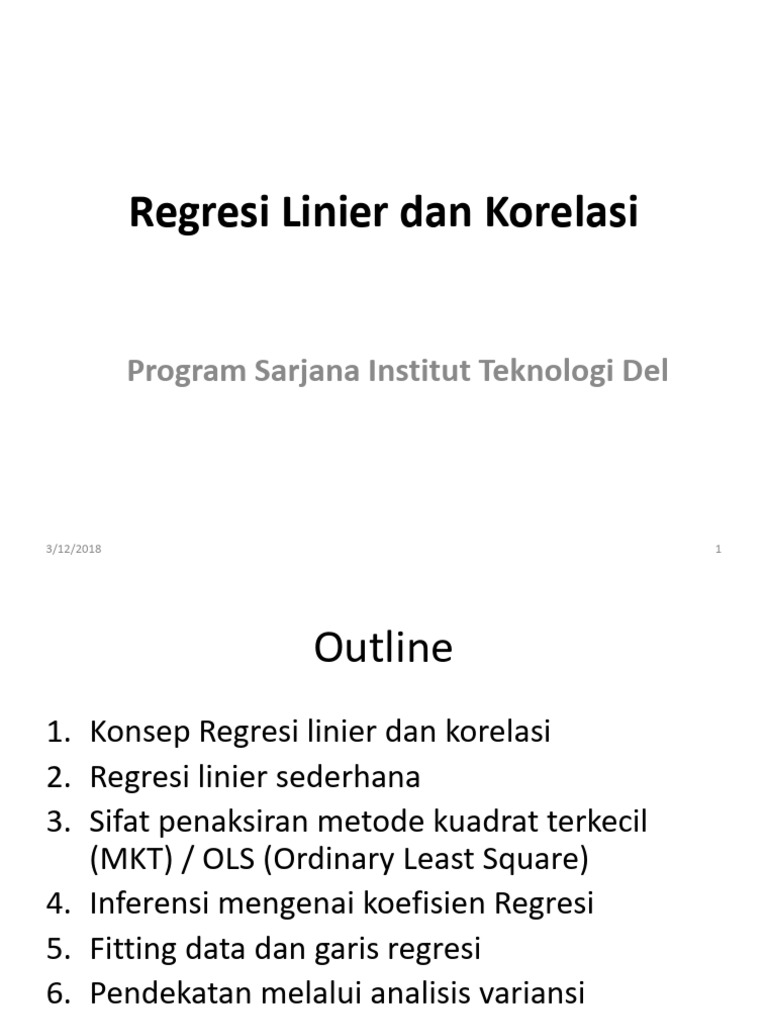 Regresi Linier dan Korelasi Dasar | PDF